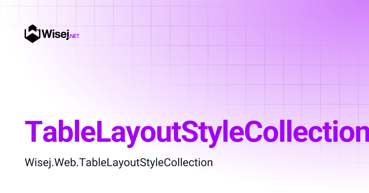 TableLayoutStyleCollection | Wisej.NET API