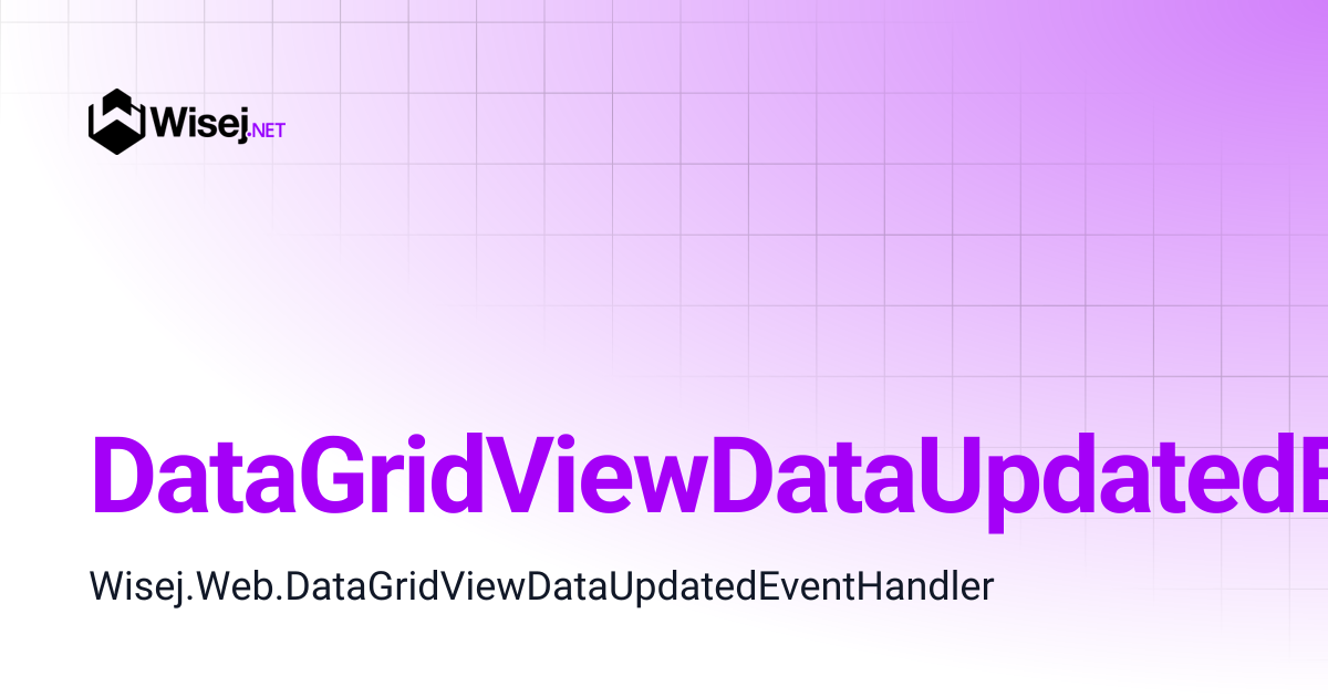 DataGridViewDataUpdatedEventHandler | Wisej.NET API