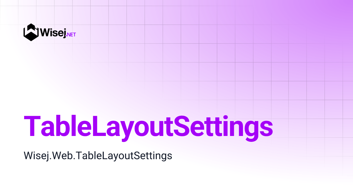 TableLayoutSettings | Wisej.NET API