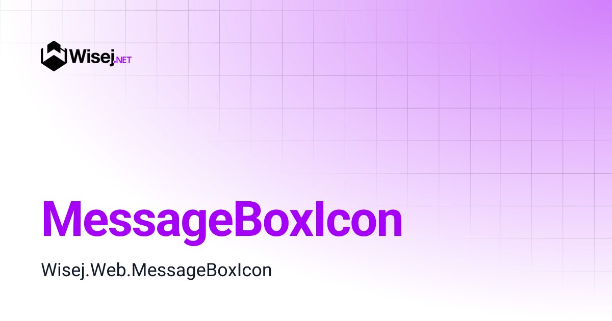 MessageBoxIcon | Wisej.NET API
