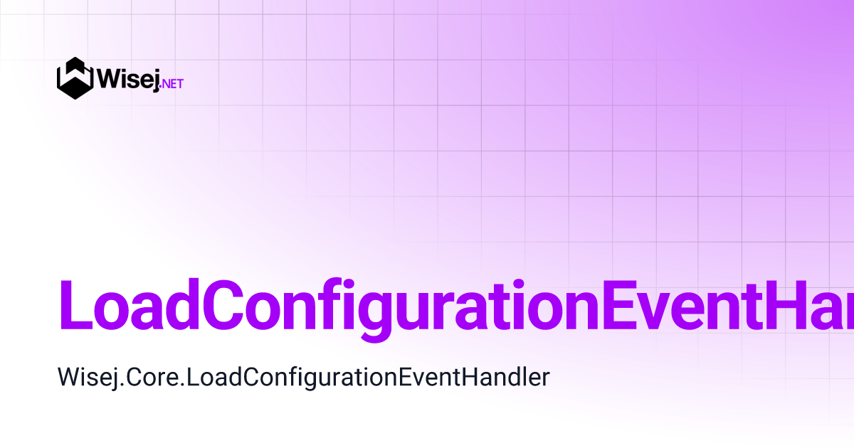 LoadConfigurationEventHandler | Wisej.NET API
