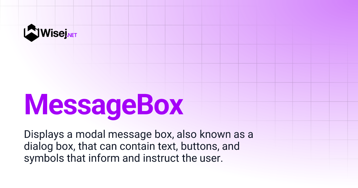 MessageBox | Wisej.NET