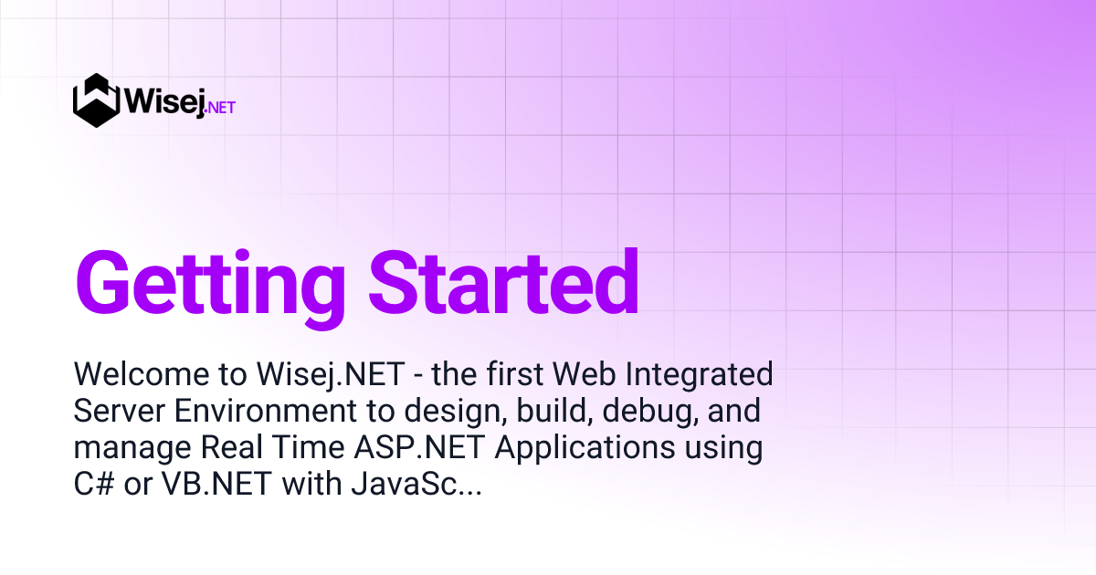 Getting Started | Wisej.NET