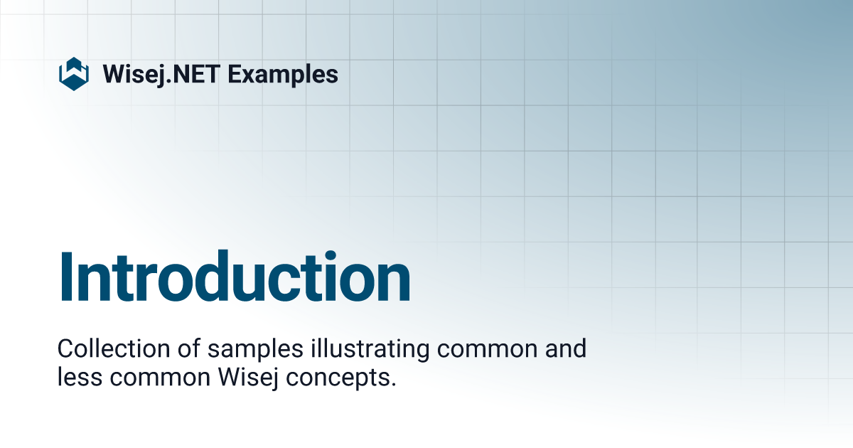 Introduction | Wisej.NET Examples