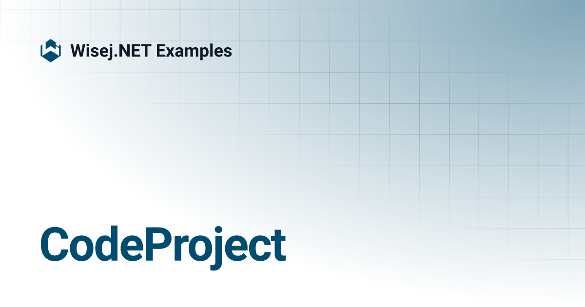 Codeproject Wisej Examples