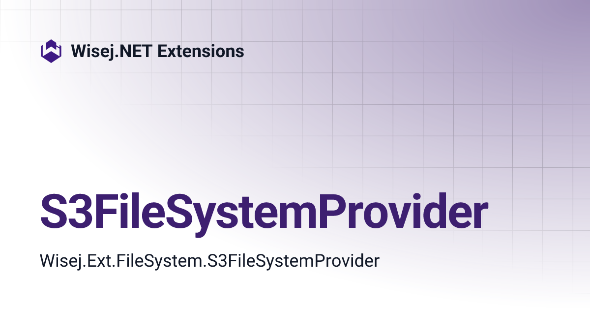 S3FileSystemProvider | Wisej.NET Extensions