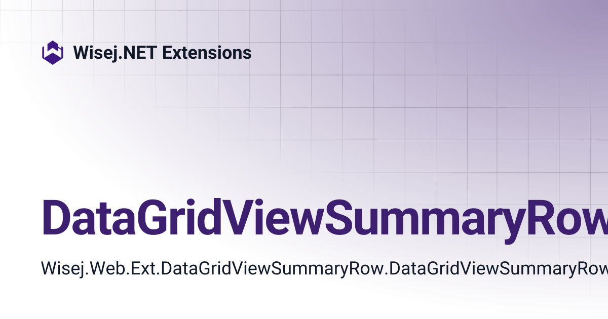DataGridViewSummaryRow | Wisej.NET Extensions