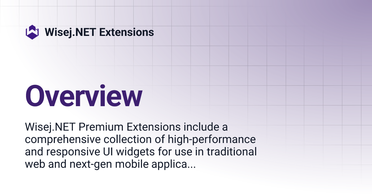 Overview | Wisej.NET Extensions
