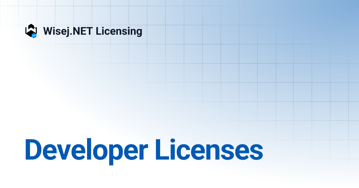 Developer Licenses | Wisej.NET Licensing