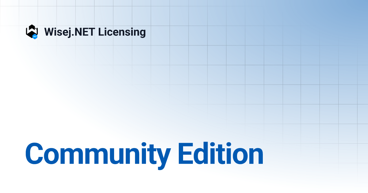 Community Edition | Wisej.NET Licensing